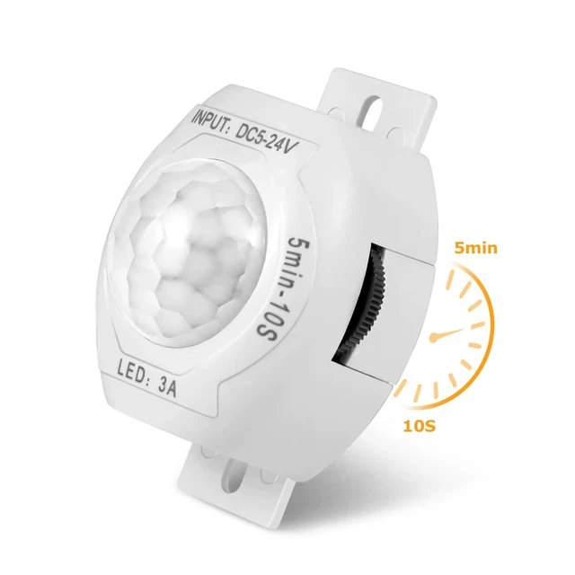 DC 5V 12V 24V 3A Highly Sensitive PIR Motion Sensor Light Switch ...