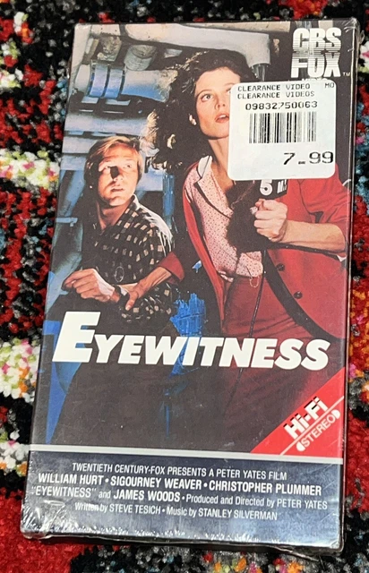 EYEWITNESS (VHS) WILLIAM Hurt Sigourney Weaver Christopher Plummer ...