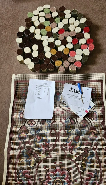 LARGE ANCHOR READICUT Pure New Wool rug Making kit 54" X 27" £150.00 ...