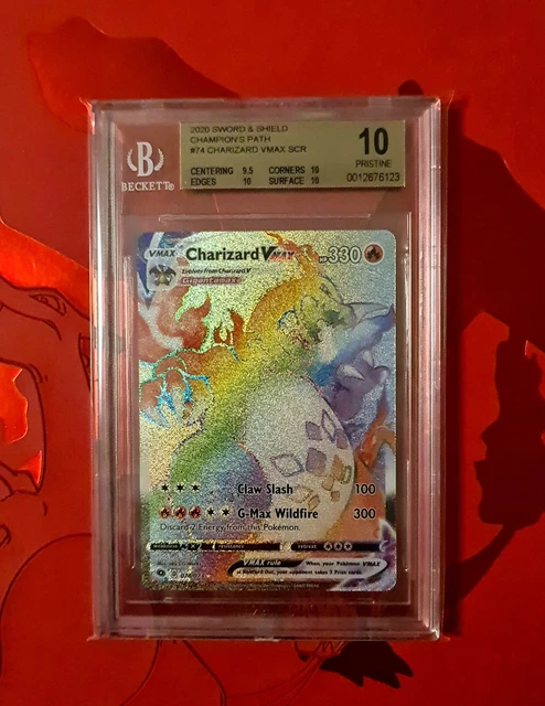 POKÉMON RAINBOW CHARIZARD VMAX Champion's Path 074/073 BGS 10 Pristine ...