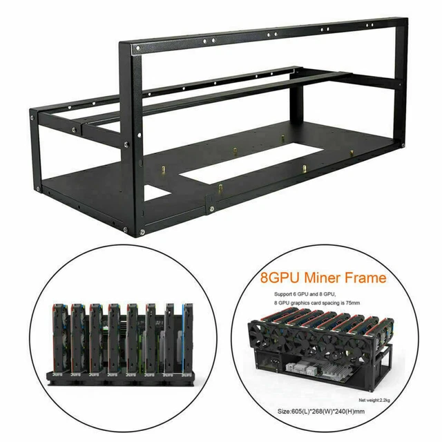 6/8 GPU OPEN Air Mining Case Frame Rig Bracket Halterung Rahmen Gehäuse ...