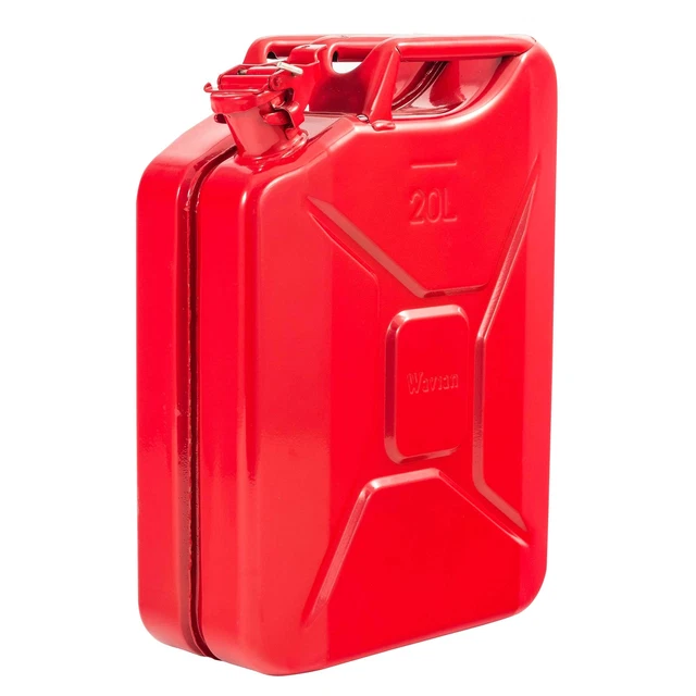 20 LITRE METAL Fuel Jerry Can (Red) - Diesel / Petrol / Oil / Water ...