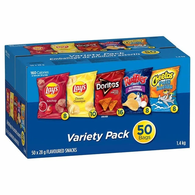 FRITO LAY FLAVOURED Snacks Chips Variety Pack 28G /54 per case-54 CASES ...