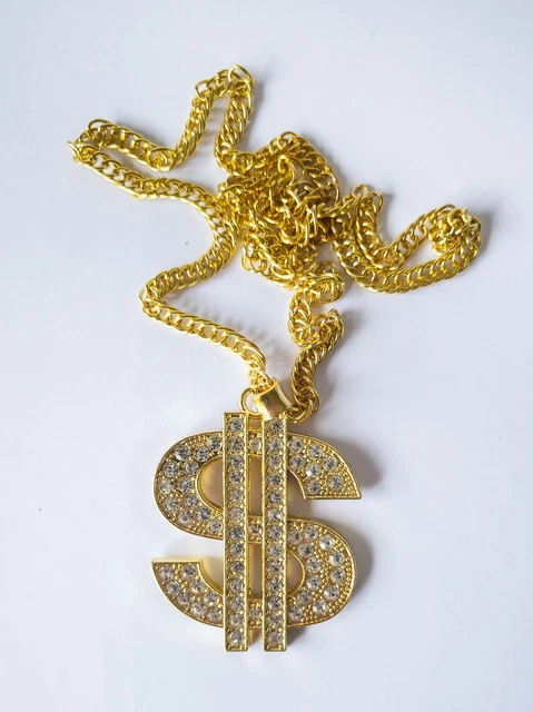 HIP HOP COSTUME Kit, Hat Sunglasses Gold Chain 80s/90s Rapper ...