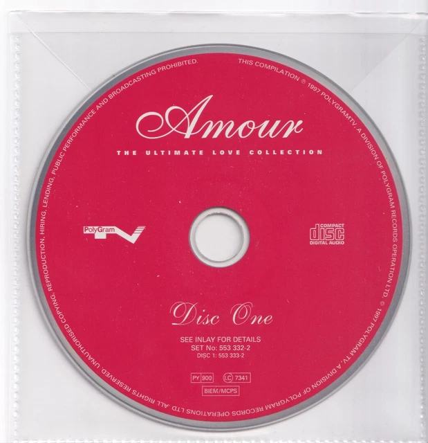 (KU597) AMOUR, THE Ultimate Love Collection, disc 1 only - 1997 CD £3. ...