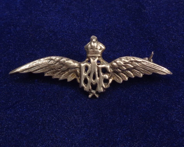 VINTAGE WW2 RAF Royal Air Force Pilot Wings Silver Sweetheart Brooch ...