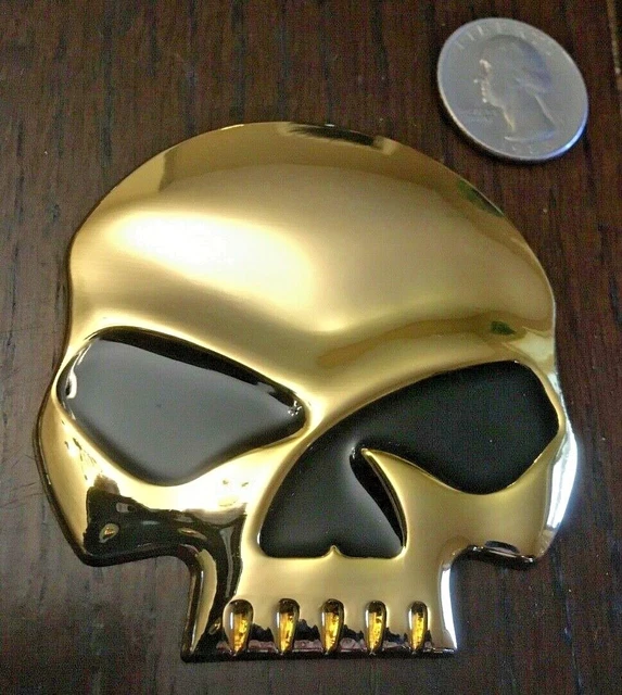 HARLEY DAVIDSON WILLIE G Metal 3D Emblem-Decal-Sticker-Badge-Large-Gold ...