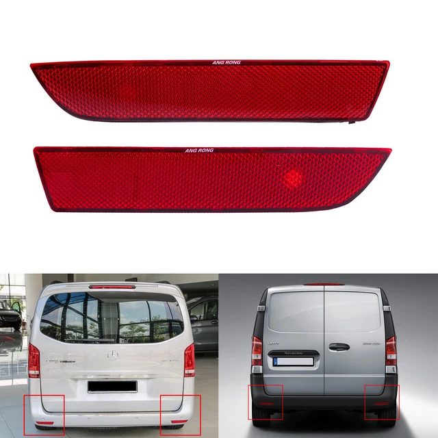 RECHTS + LINKS Rot Reflektor Rückstrahler für Mercedes V-Klasse Vito ...