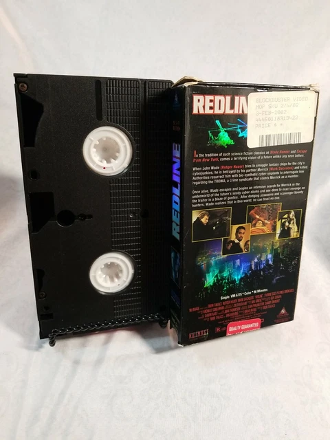 VINTAGE BLOCKBUSTER STORE Redline (VHS, 1997) RARE SCI-FI w/ RUTGER ...
