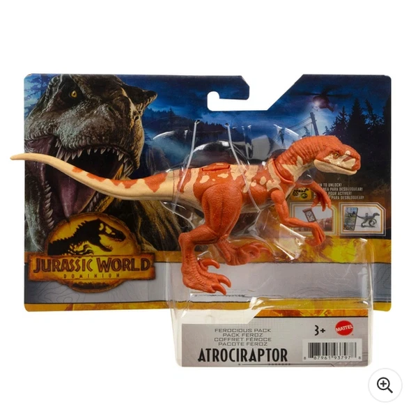 JURASSIC WORLD : Pack Féroce - Dinosaure Atrociraptor Rouge Et Marron ...
