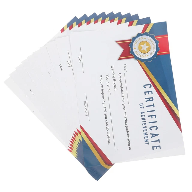 10 SHEETS AWARD Certificate School Certificates Paper for Printing £5. ...