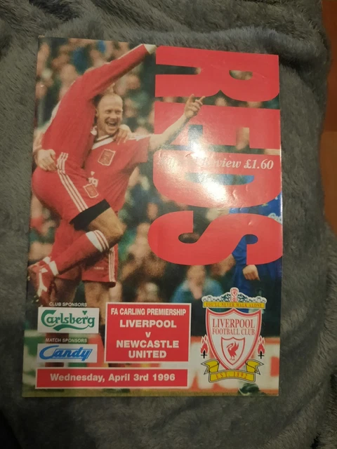 LIVERPOOL V NEWCASTLE United Football Programme 1995/96 (Famous 4v3) £ ...