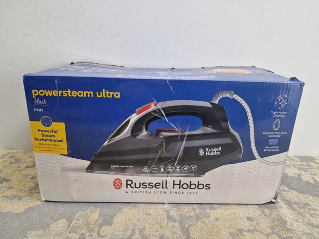 RUSSELL HOBBS IRON Powersteam Ultra Continious Steam 3100w glitter Black 20630 £19.95 - PicClick UK