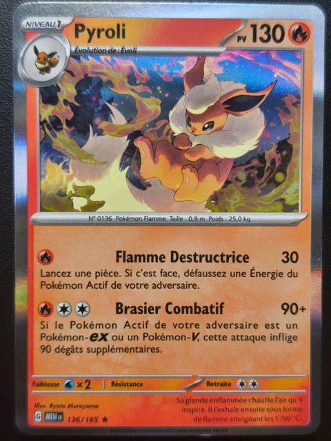 CARTE POKEMON PYROLI 136/165 HOLO EV3.5 Ecarlate et Violet MEW 151 FR ...