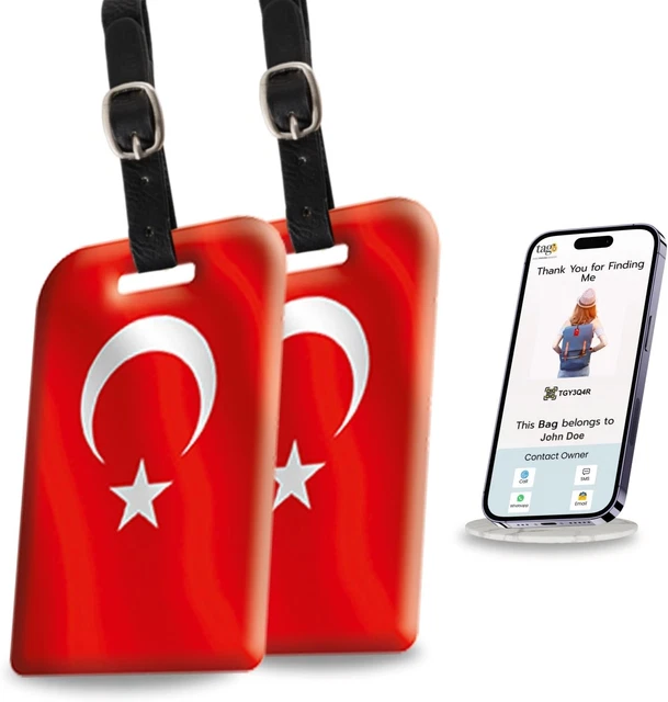 [PACK 2] Turkey Flag Smart Luggage Tag |Trendy Luggage Tag ID ...