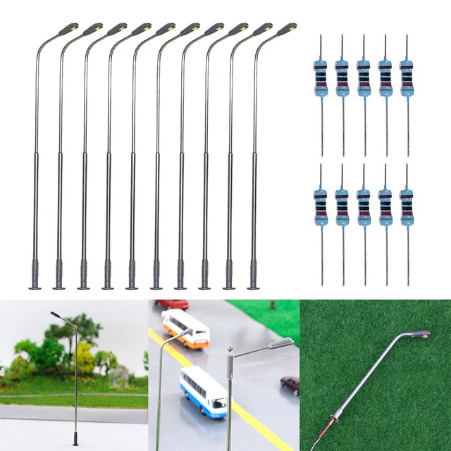 ILLUMINATE YOUR N Scale Model Trains Layout with 10x LED Lighted Street ...