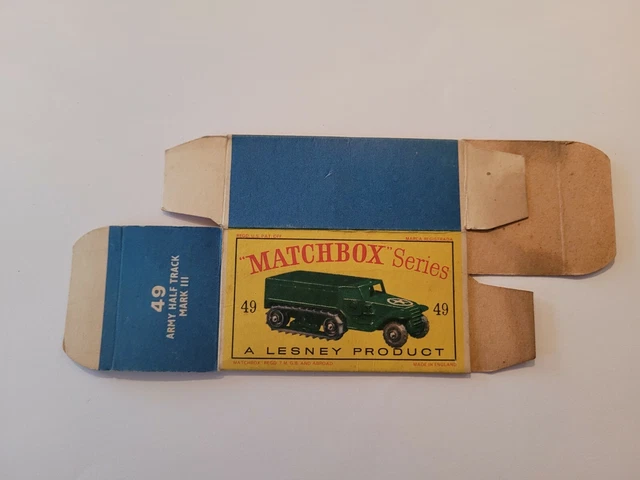 ORIGINAL MATCHBOX NO 49a Army Half Track Mark III BOX £95.00 - PicClick UK
