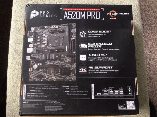 MSI A520M PRO AM4 Socket Micro ATX Motherboard AMD £37.08 - PicClick UK