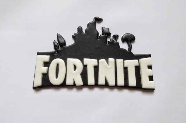 EDIBLE FORTNITE LOGO Cake Topper. Fondant Fortnite Logo Cake Topper ...