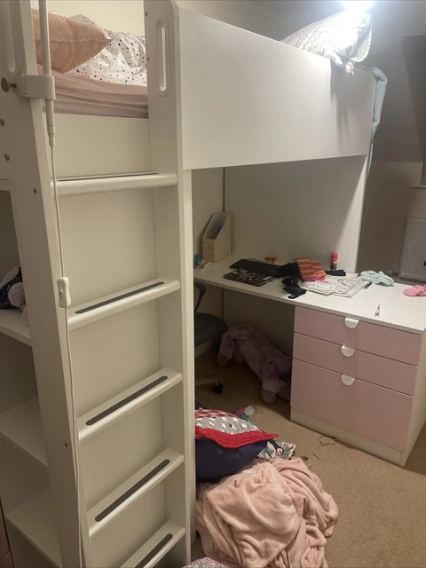 IKEA SMASTAD LOFT Bed/High Sleeper With Wardrobe & Desk - CS D33 £250.00 - PicClick UK