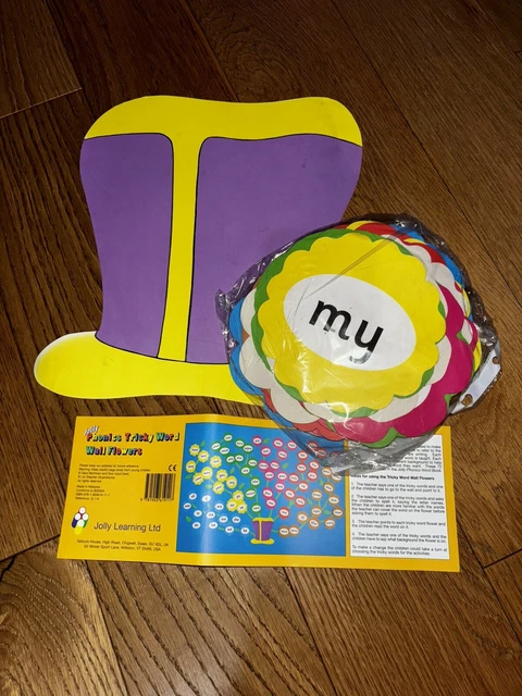JOLLY PHONICS EARLY Years 72 Tricky Word Wall Flowers Display Teaching ...