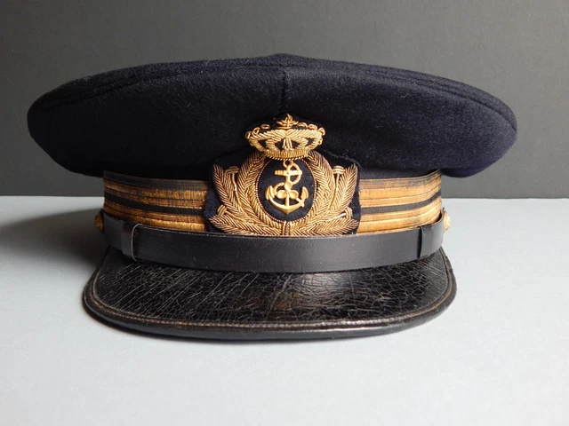 WW2 ITALIAN NAVY Officers Black Cap Regia Marina Officer Berretto Hat £ ...