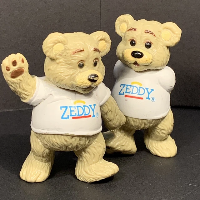 LOT OF 2 ZEDDY TEDDY BEARS ZELLERS Canada Ad Mascot VINTAGE 80s PVC ...
