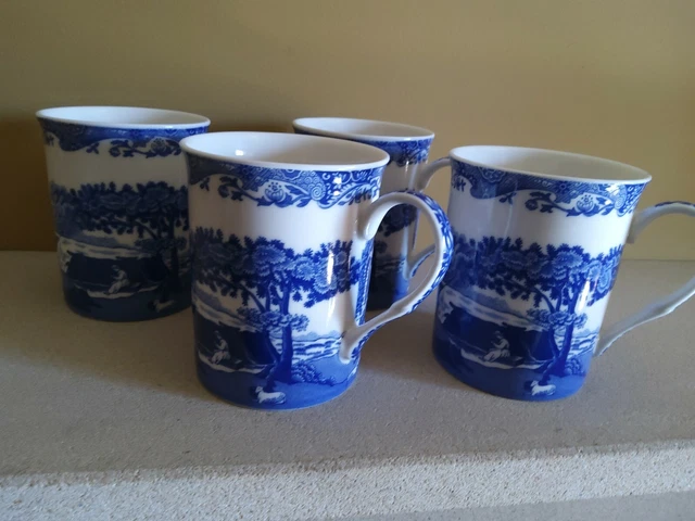 SPODE BLUE ITALIAN Large Mugs Set of 4 Tea Coffee £31.67 - PicClick UK