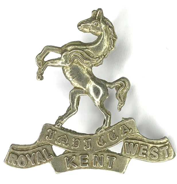 ROYAL WEST KENT Officers Cap Badge 45x43mm (F) £18.00 - PicClick UK
