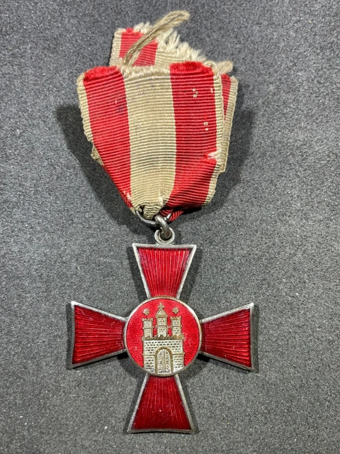 POST WW1 1920S Weimar German Military WWI Hamburg Hanseatic Cross Medal ...