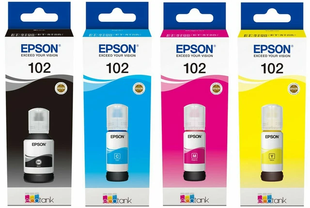 EPSON 102 MULTIPACK Ink Bottles For EcoTank ET-3850 ET-2851 ET-4856 ...