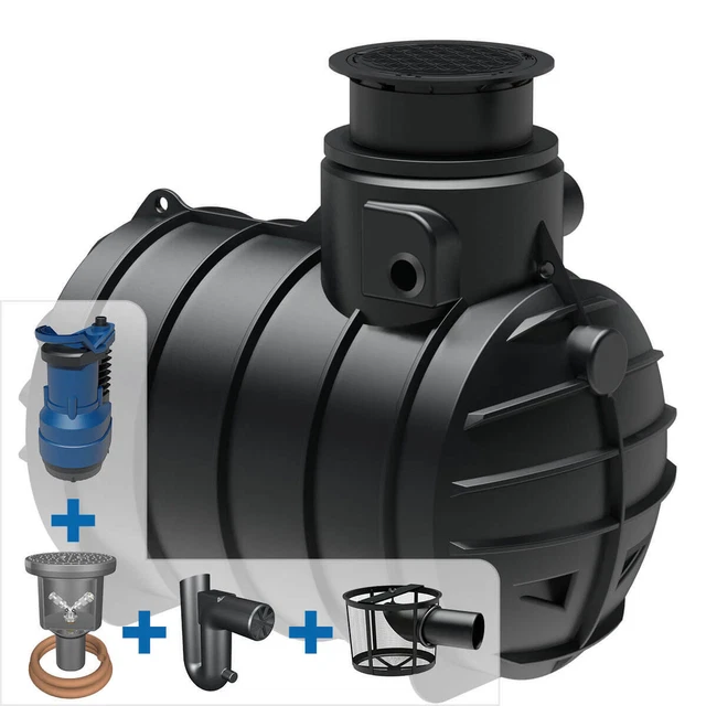 RAINWATER COMPLETE SYSTEM garden, rainwater tank, cistern 3400 L ...
