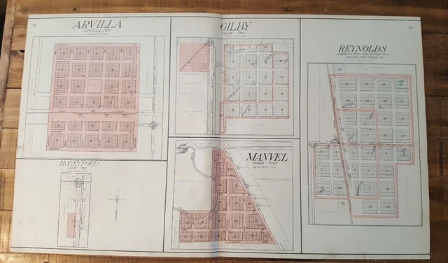 ANCIEN MAP-ARVILLA / Gilby - Atlas De Grand Fourches Co.Ndakota - Ogle ...