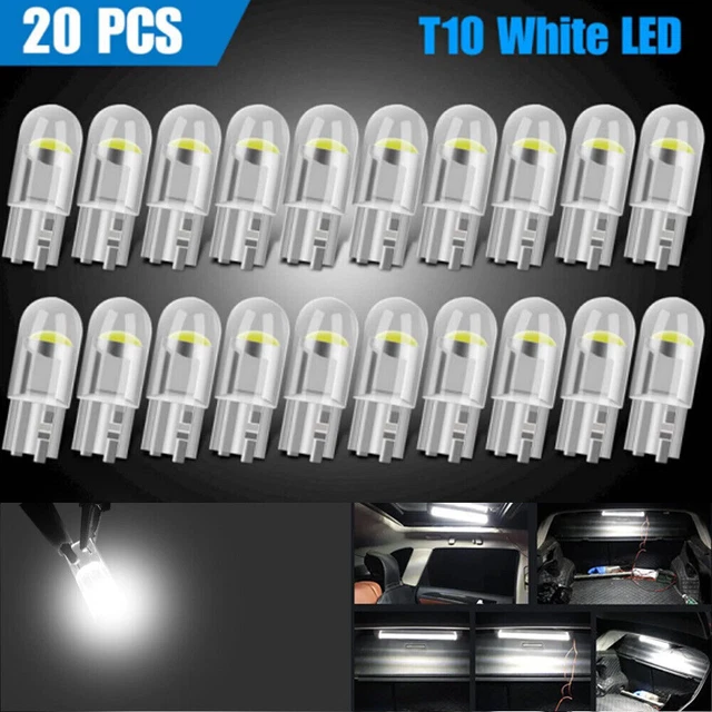 20X LED LICENSE Plate Interior Light Bulb Super White T10 194 168 W5W ...