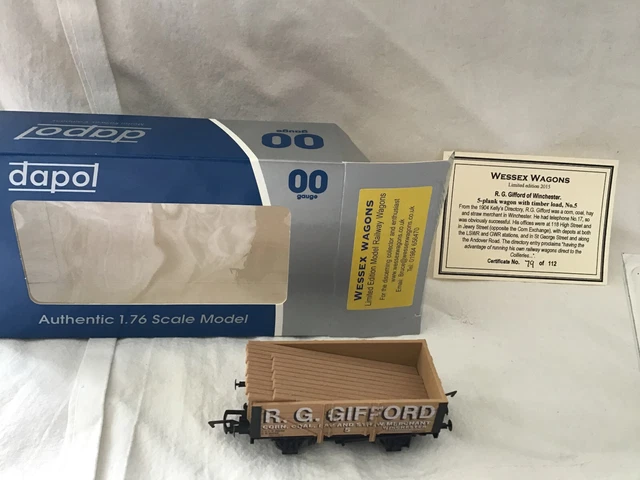 DAPOL OO GAUGE ' R G Gifford ' 5 Plank Wagon Produced For Wessex Wagons ...