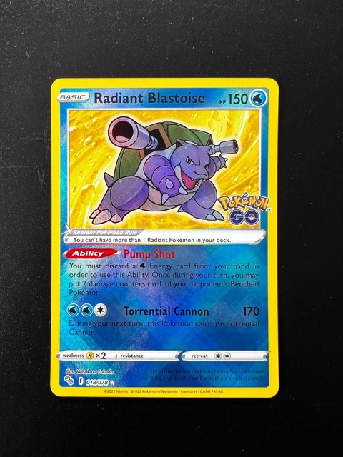 RADIANT BLASTOISE 018/078 SWSH Pokemon GO Holo Radiant Rare Pokemon ...