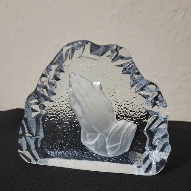 VINTAGE VIKING PRESSED Glass Praying Hands Paperweight Figurine Clear Crystal £14.53 - PicClick UK