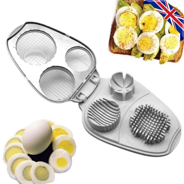 3 IN 1 Egg Cutter Egg Dicer 3 Slice Modes Stainless Steel Wire Kitchen ...