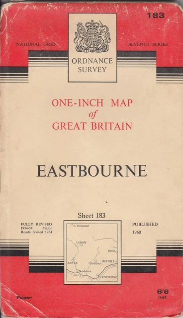 ORDNANCE SURVEY ONE Inch Seventh Series Map No 183 Eastbourne EUR 4,47 ...