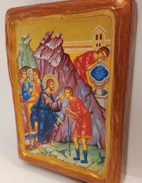 JESUS CHRIST MIRACLE Healing The Blind Rare Byzantine Greek Orthodox ...
