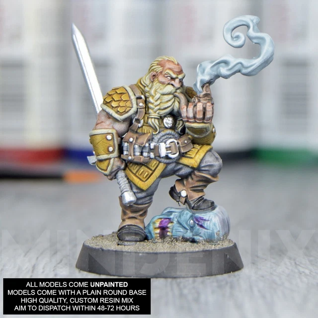 DWARF WARRIOR FANTASY: D&D, Frostgrave, Unpainted Resin Miniature 28mm 32mm B22 £5.99 - PicClick UK