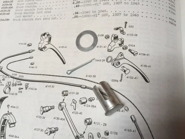 HARLEY KNUCKLEHEAD UL WLA 1941-48 Hand Brake Lever Cable Bushing OEM ...