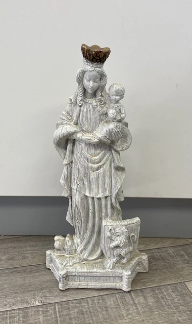 JUNGFRAU MARIA MADONNA Statue Figur Mit Kind Und Löwe Unsere Dame Von ...