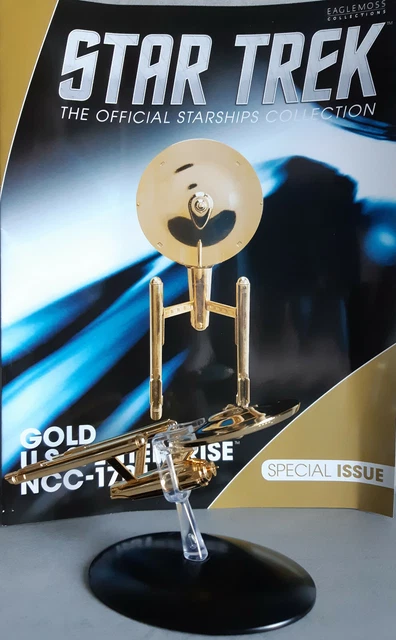 STAR TREK U.S.S. Enterprise NCC-1701 Gold Modell EAGLEMOSS englisches ...