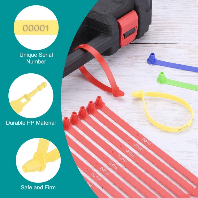 500PCS 5.9& TITE-LOCK Plastic Tamper Seals Numbered Zip Ties Labels ...
