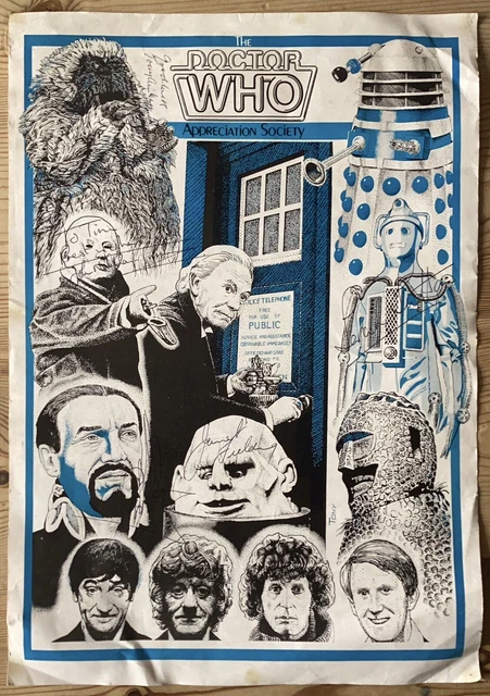 VINTAGE DOCTOR WHO Appreciation Society Poster, Signed By Ainley, Jnt ...