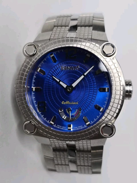 RENATO VULCAN SWISS Automatic Watch Blue Eta Valgranges A07. 161 Power ...