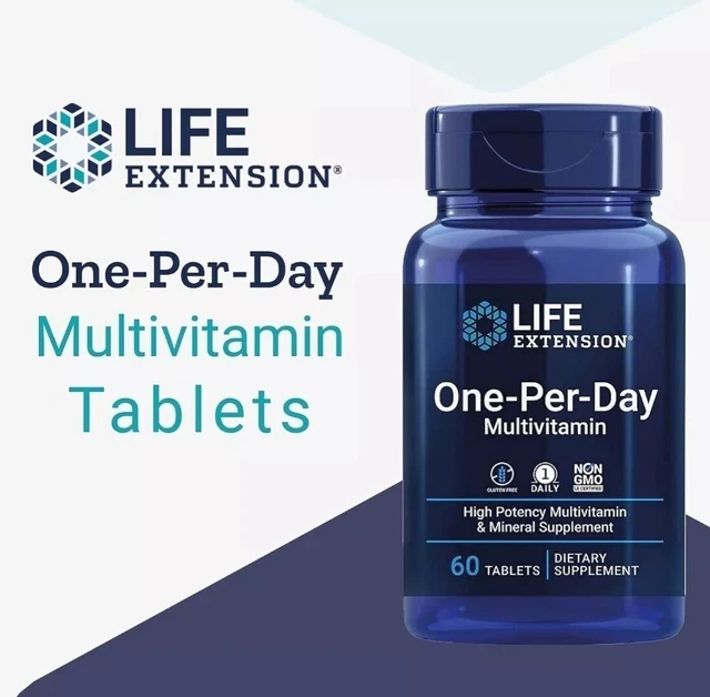 LIFE EXTENSION ONE-PER-DAY Multivitamin, 60 tablets, New-100%Authentic ...