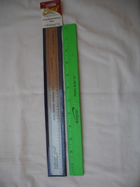 EXCEL 55777 MODEL Railroad Ruler, Layout Rule,S Gage O Gauge N mm 1/64 ...