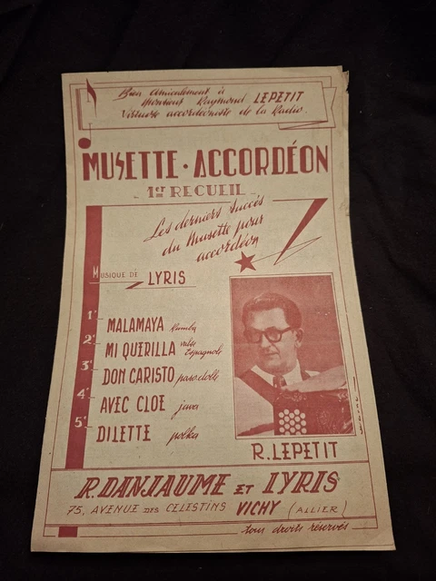 SPARTITO MUSETTE ACCORDÉON Lepetit Sheet Music EUR 17,35 - PicClick IT